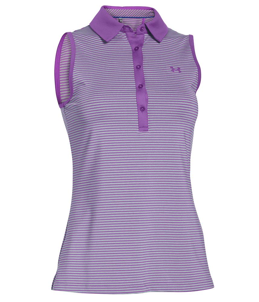 Under Armour Ladies Zinger Sleeveless Stripe Polo Shirt Golfonline