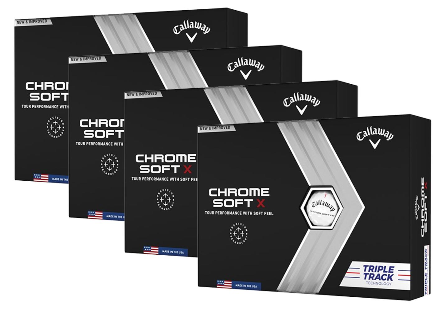 Callaway Chrome Soft X Triple Track Golf Balls (48 Balls) 2022 - 4 For 3 Deal