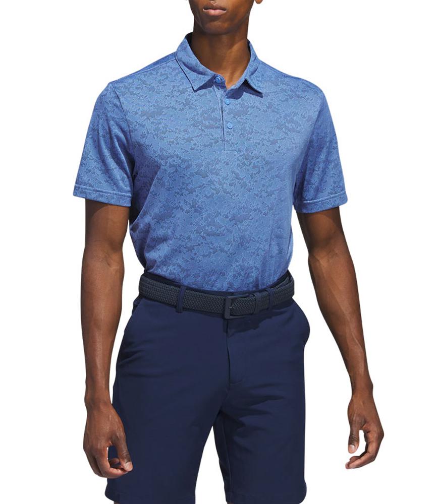 adidas Mens Textured Jacquard Polo Shirt - Golfonline