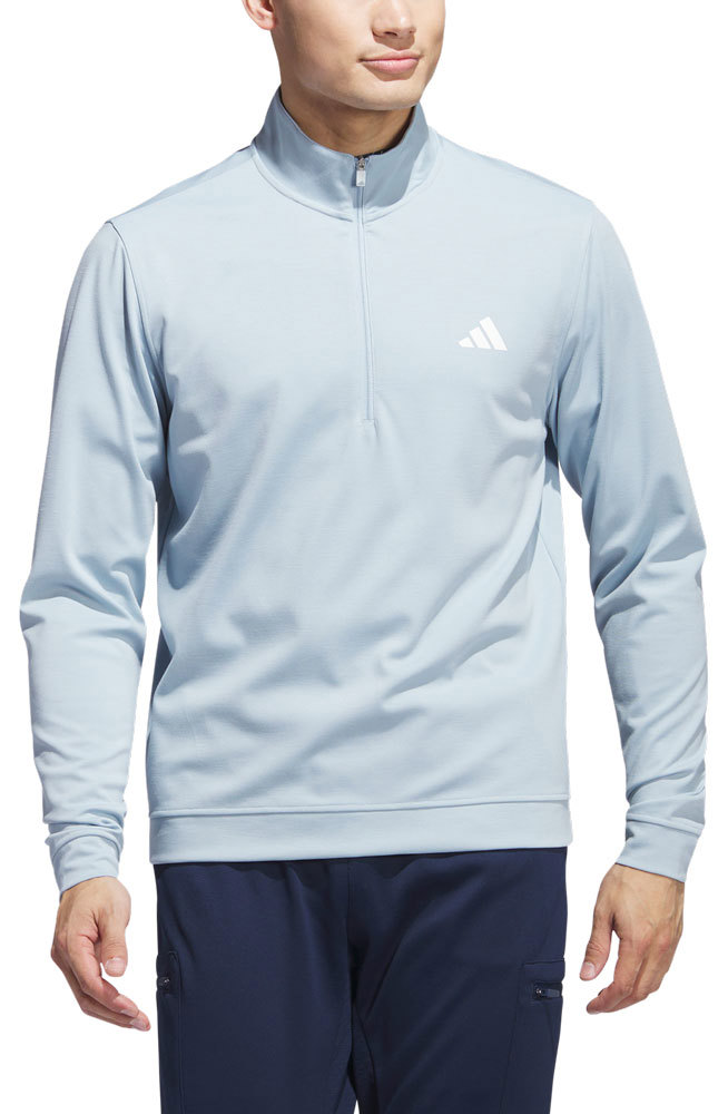 adidas Mens Elevated Quarter Zip Pullover Top - Golfonline