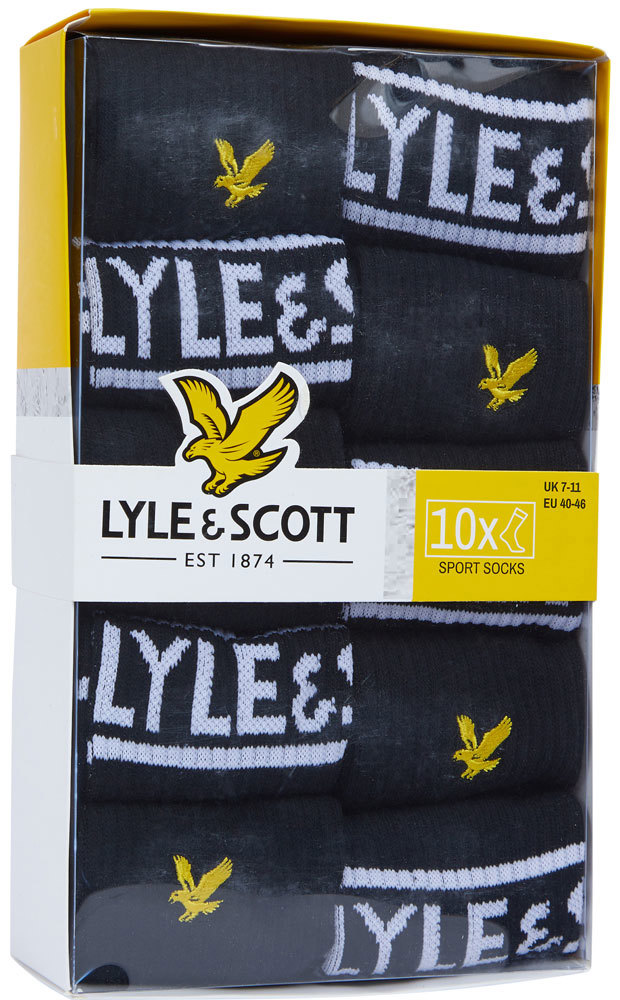 Lyle and Scott Mens Lee Assorted Logo Sports Socks (10 Pairs)