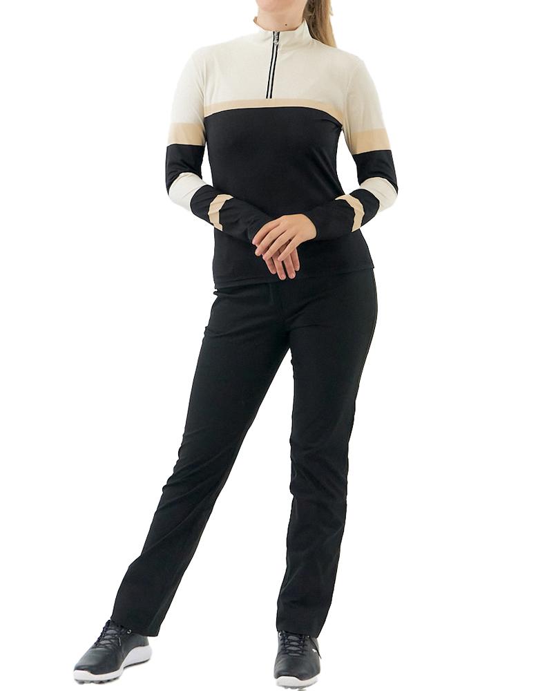 Pure Golf Ladies Luna Quarter Zip Top - Champagne - Golfonline