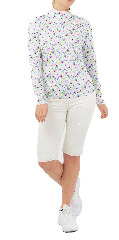 Pure Golf Ladies Serenity Mid Layer Quarter Zip Top - Ethereal Bouquet