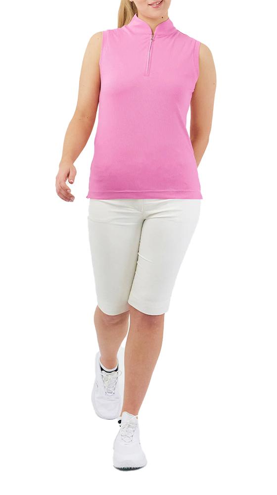 Pure Golf Ladies Jasmine Sleeveless Polo Shirt - Candy Pink