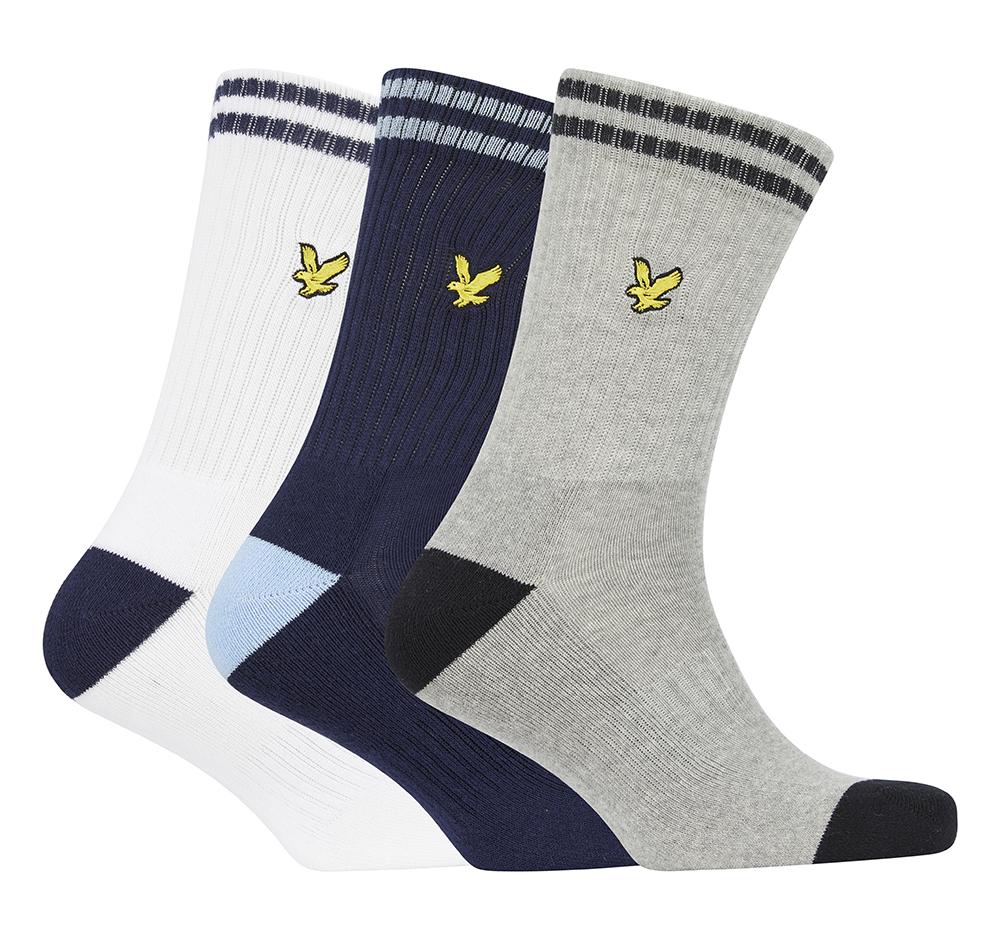 Lyle and Scott Mens Sinclair Sport Socks (3 Pair) - Golfonline