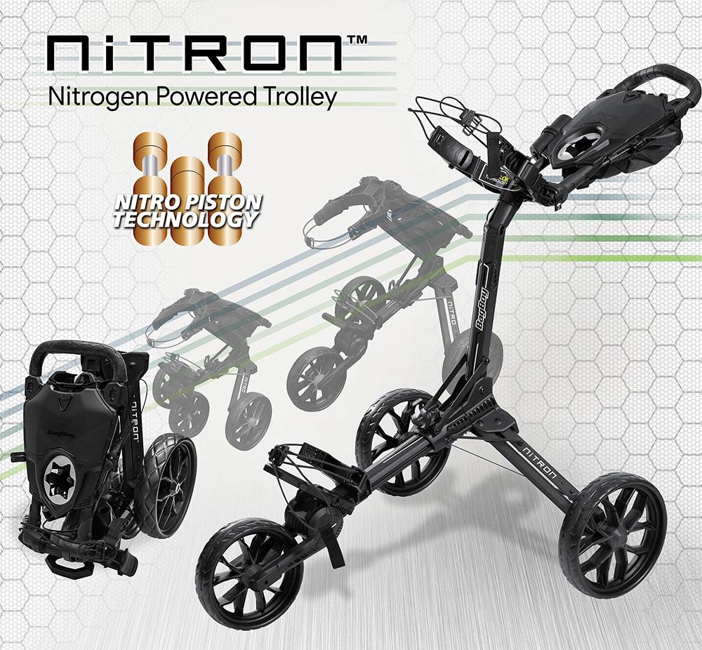BagBoy Nitron Auto Open 3-Wheel Push Trolley - Golfonline